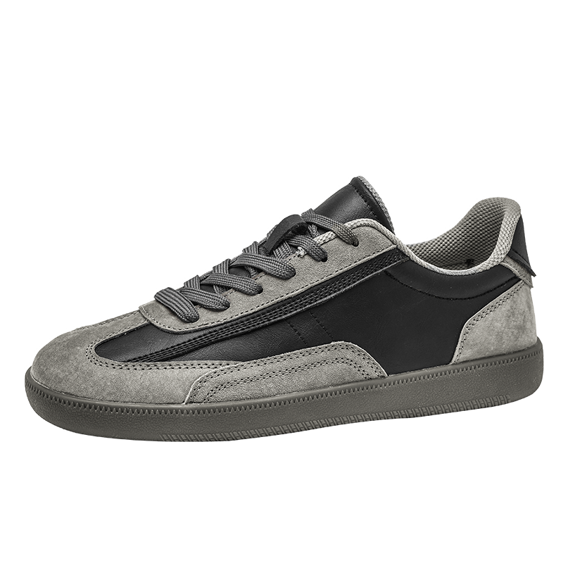 Four-Season Pigskin Retro Trainer Shoes - Vintage Style Sneakers